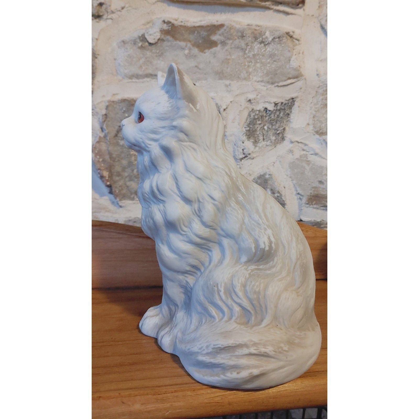 Vintage Cat Statue Ceramic Figurine With Long Hair - Etsy