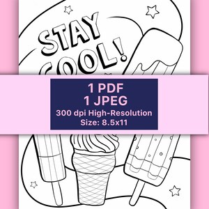 Popsicle Coloring Page Digital Download, Printable Popsicle Paper Craft ...