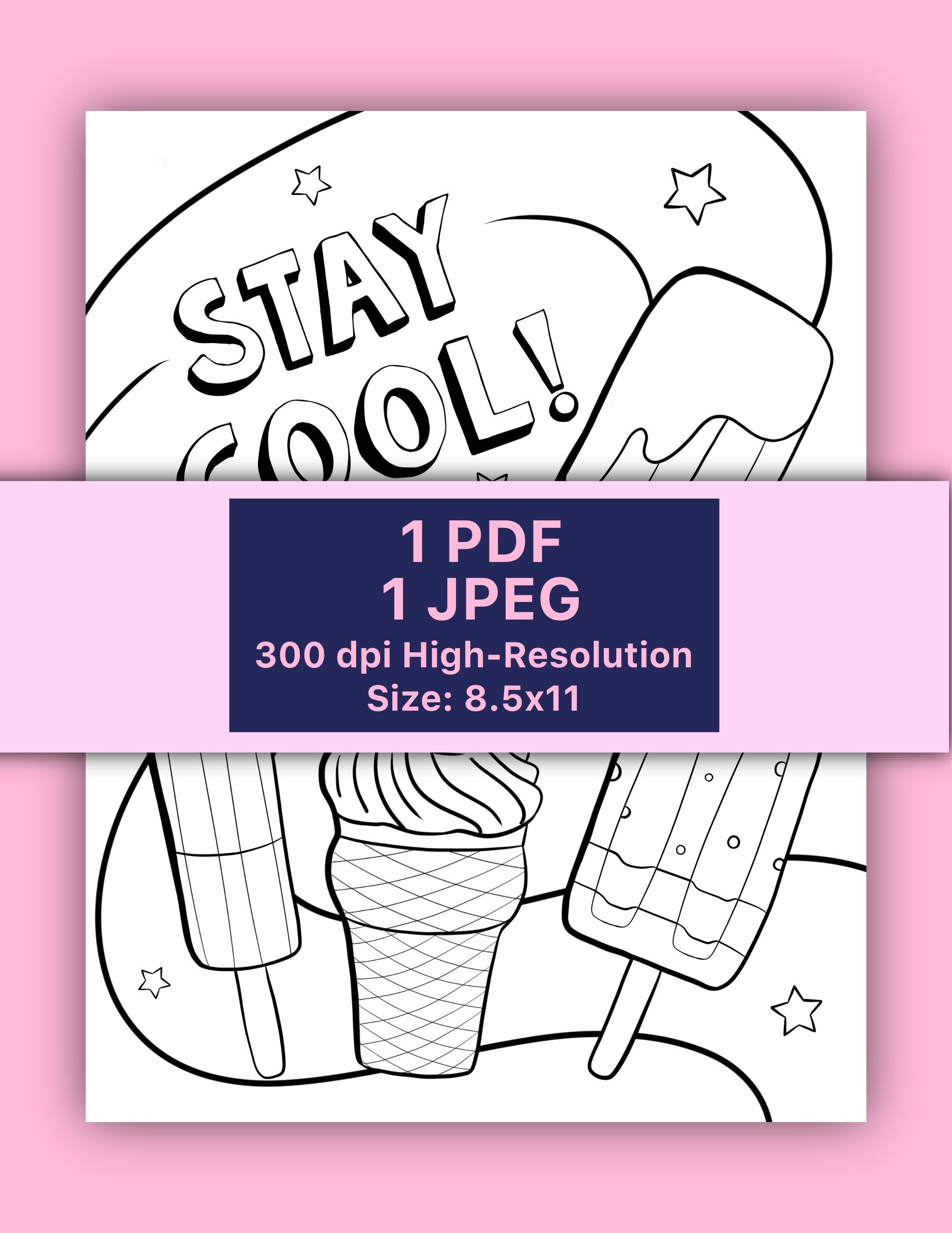 Popsicle Coloring Page Digital Download, Printable Popsicle Paper Craft ...