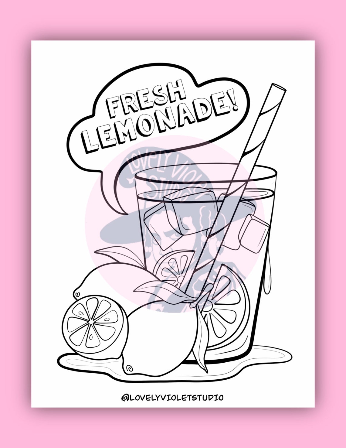 Lemonade Stand Coloring Page Digital Download, Printable Lemonade Stand ...