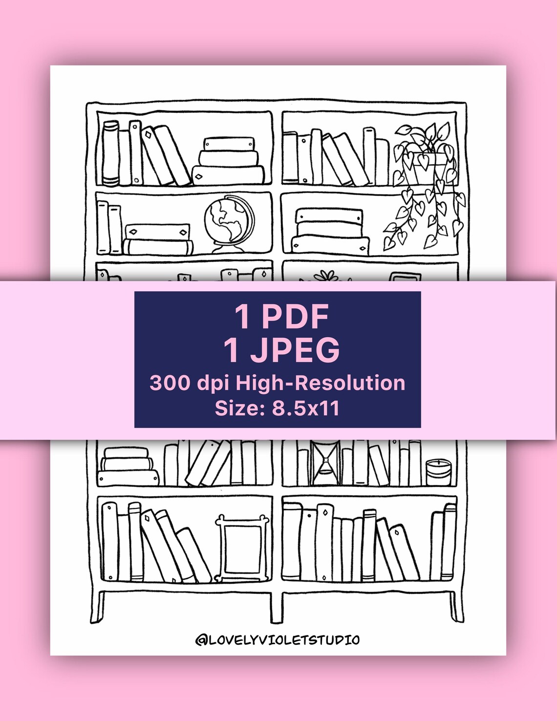 Reading Challenge Coloring Page Digital Download, Printable Bookshelf ...
