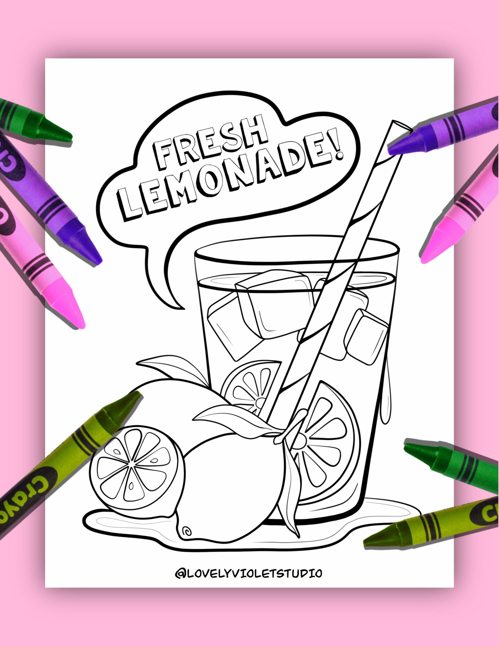 Lemonade Stand Coloring Page Digital Download, Printable Lemonade Stand ...