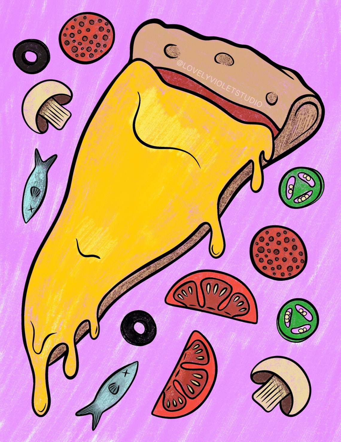 Pizza Slice Coloring Page Digital Download, Printable Pizza Paper Craft ...