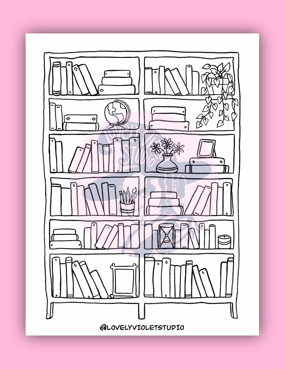 Reading Challenge Coloring Page Digital Download, Printable Bookshelf ...