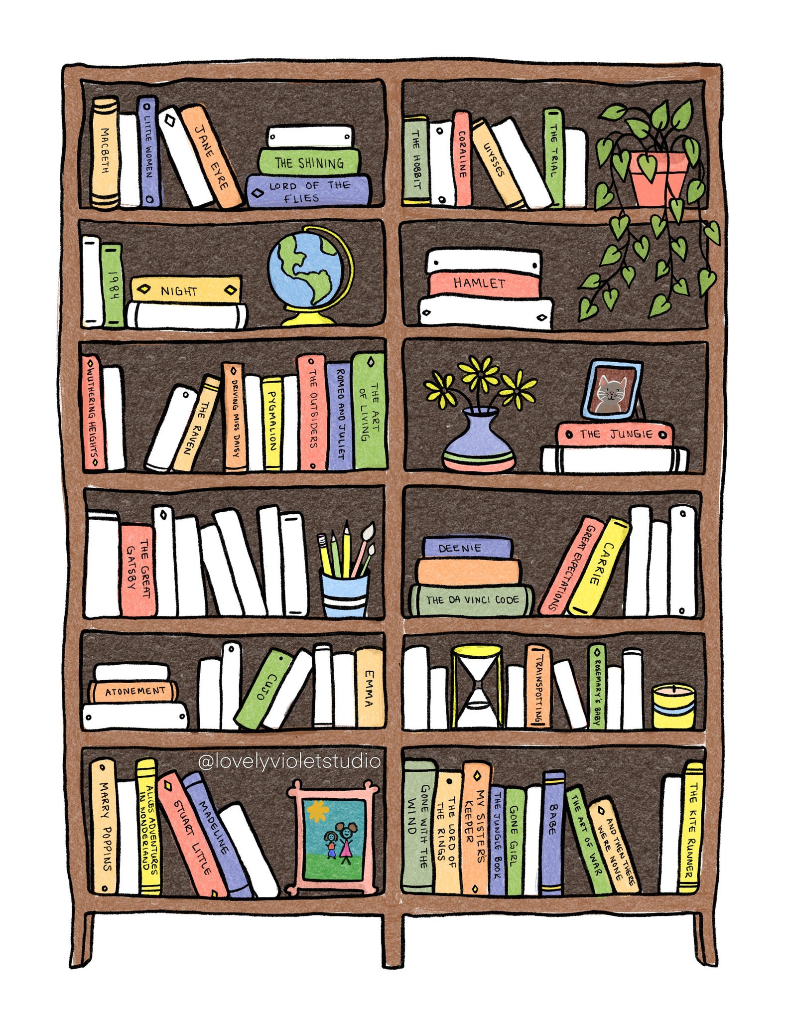 Reading Challenge Coloring Page Digital Download, Printable Bookshelf ...