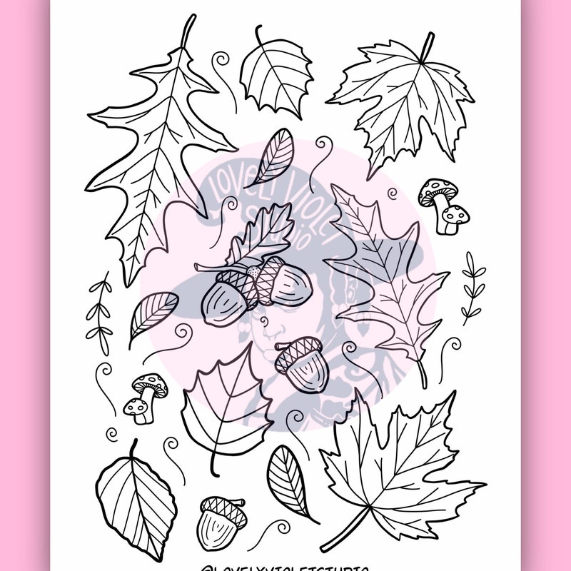 Acorn Coloring Page - Etsy