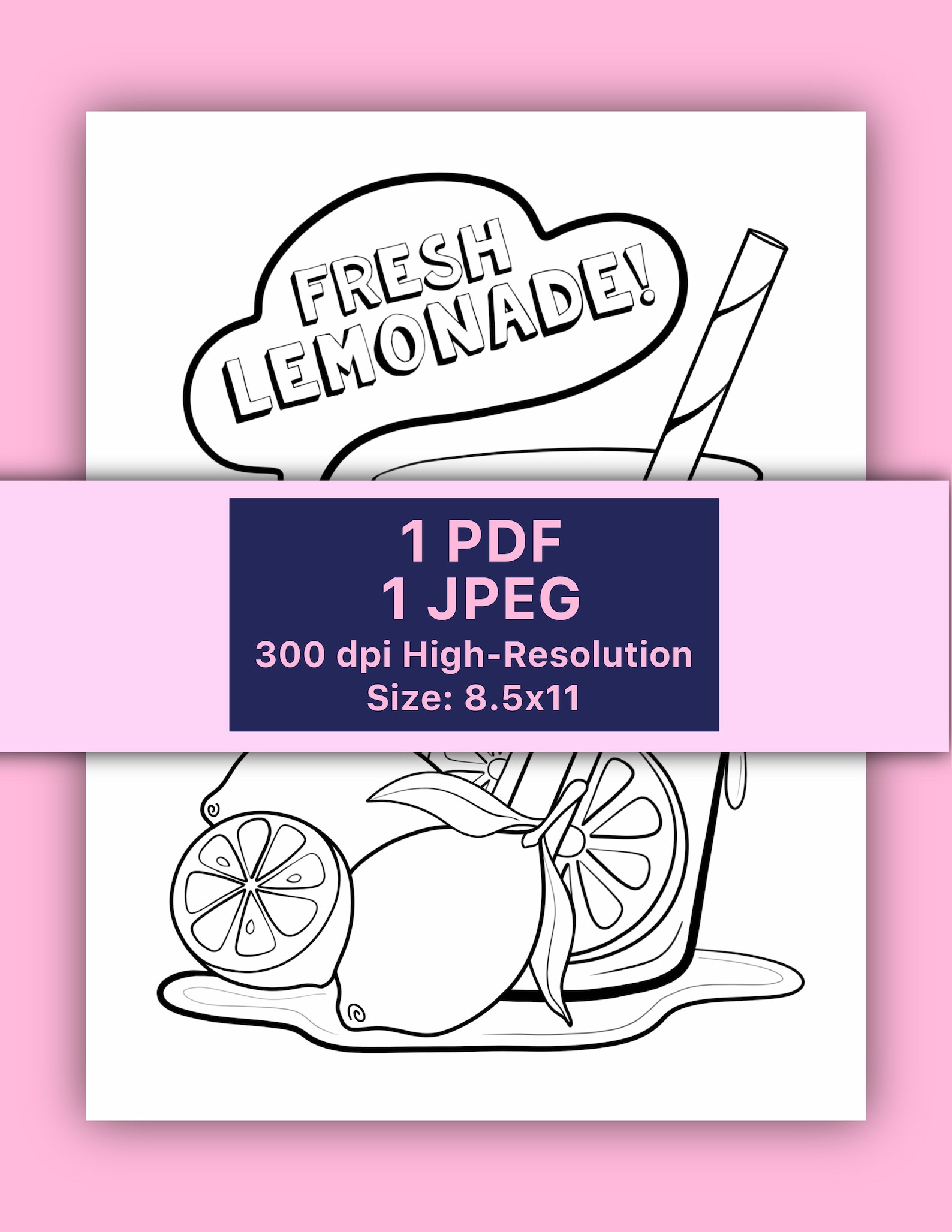Lemonade Stand Coloring Page Digital Download, Printable Lemonade Stand ...
