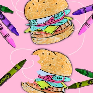 Build a Burger Coloring Page Digital Download, Printable Buger Paper ...