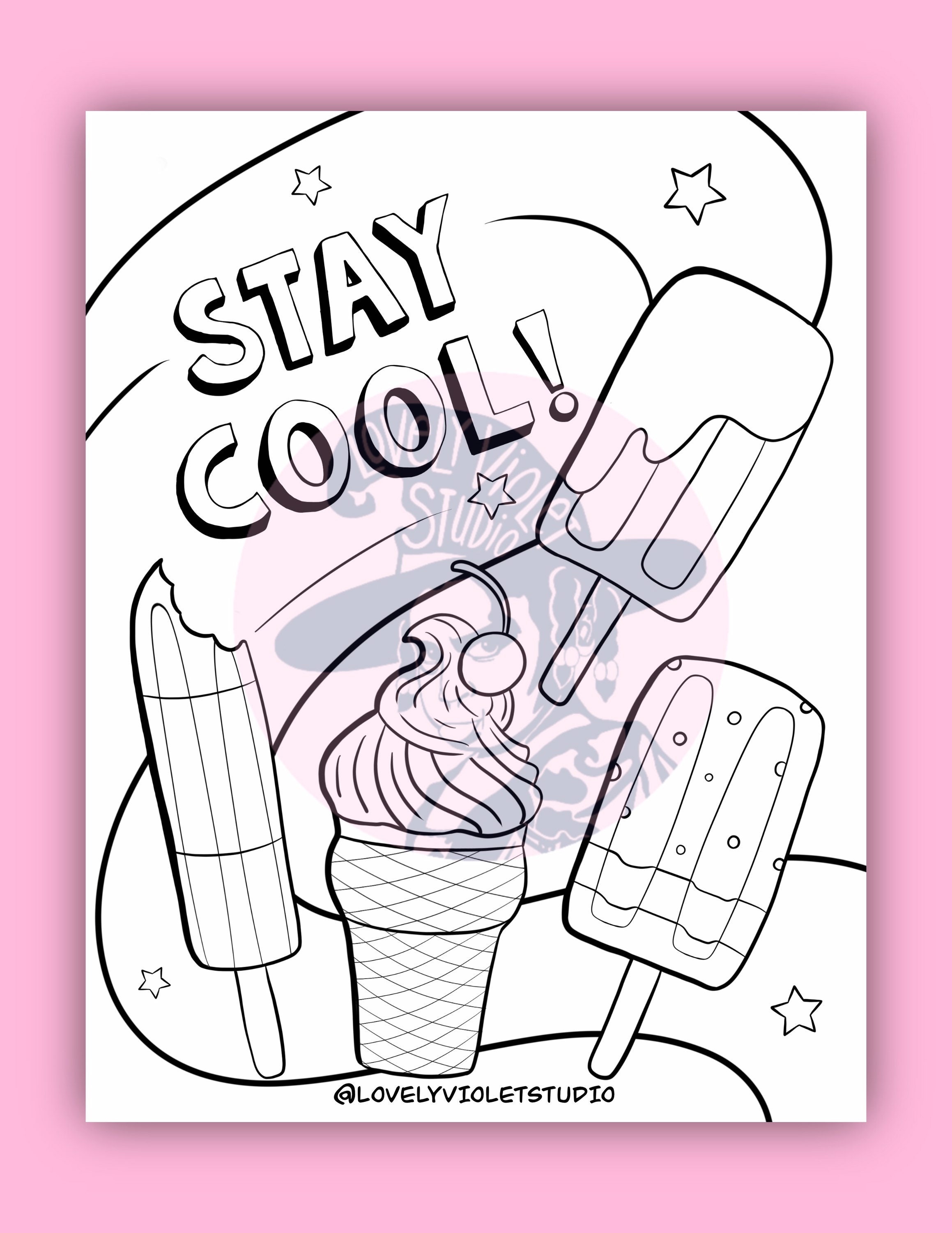 Popsicle Coloring Page Digital Download, Printable Popsicle Paper Craft ...