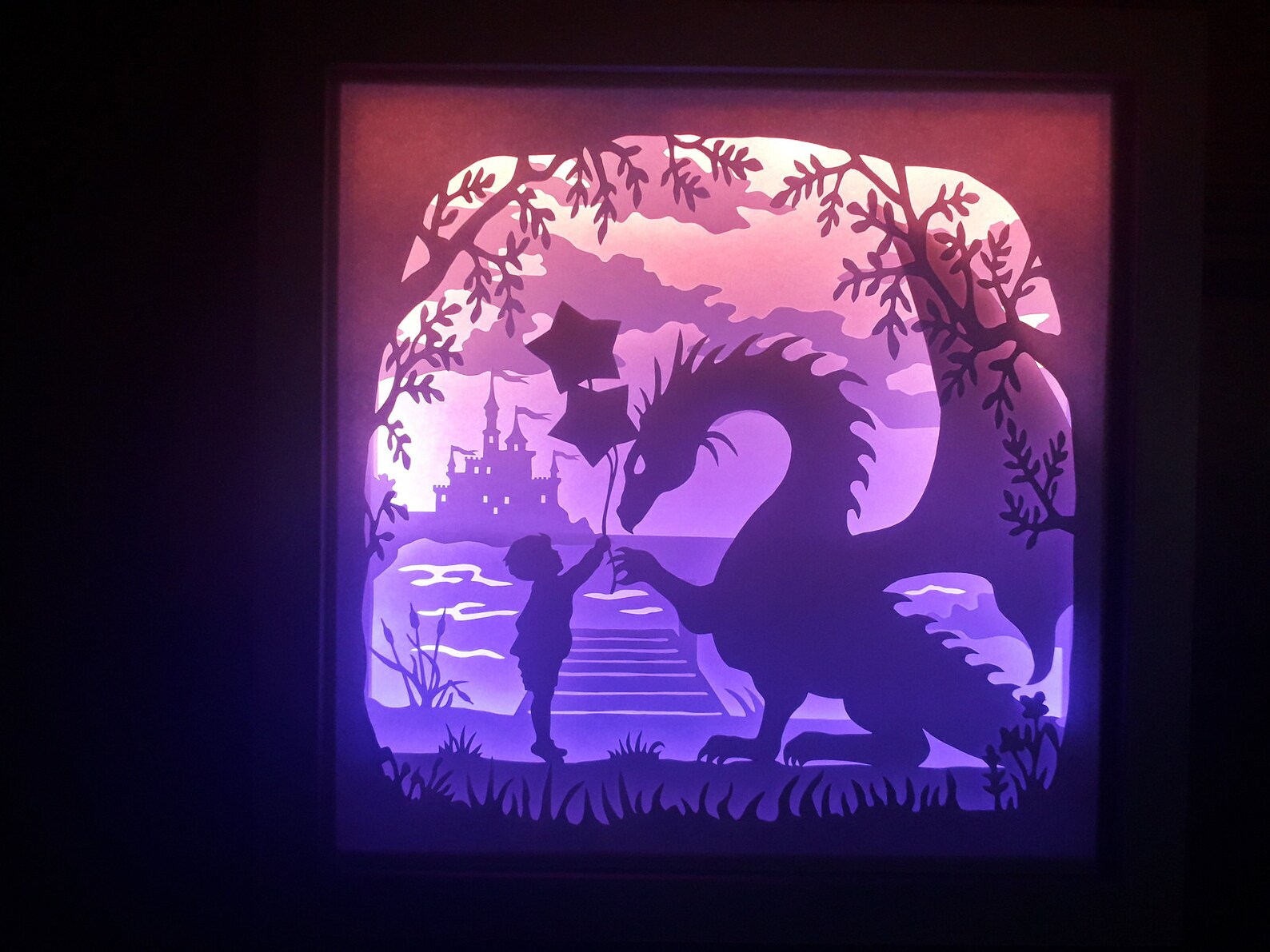 Little Boy & Dragon [9x9 Inch] - Paper Cutting Light Box Template Files ...