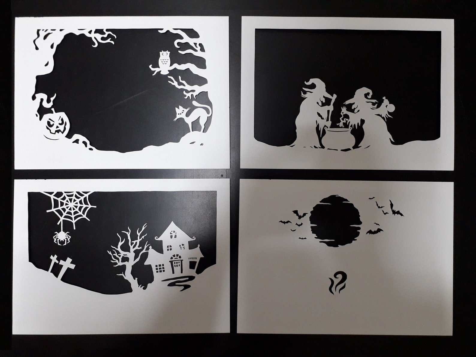 Halloween Day -2 Paper Cutting Light Box Template Files - Etsy