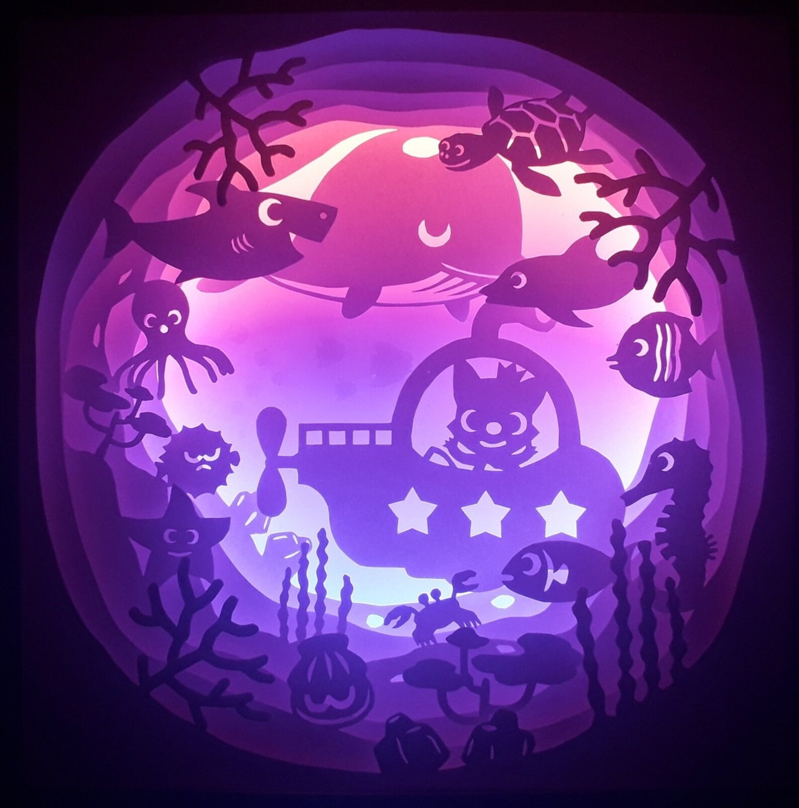 Pinkfong Ocean Exploration [9x9 Inch] - Paper Cutting Light Box ...