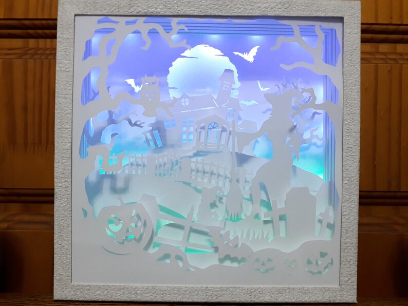 Halloween Day 11 9x9 Inch Paper Cutting Light Box | Etsy