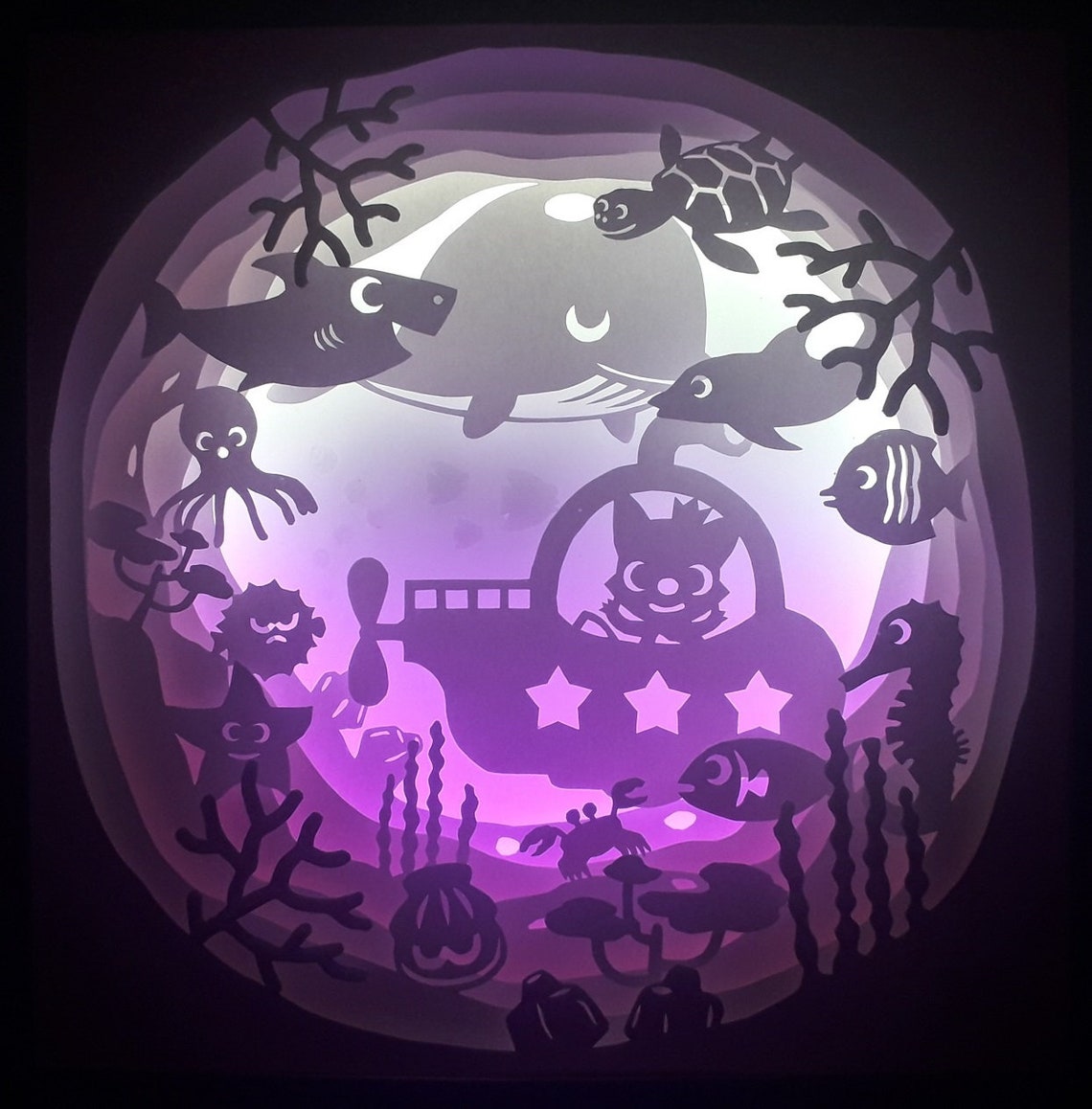 Pinkfong Ocean Exploration [9x9 Inch] - Paper Cutting Light Box ...