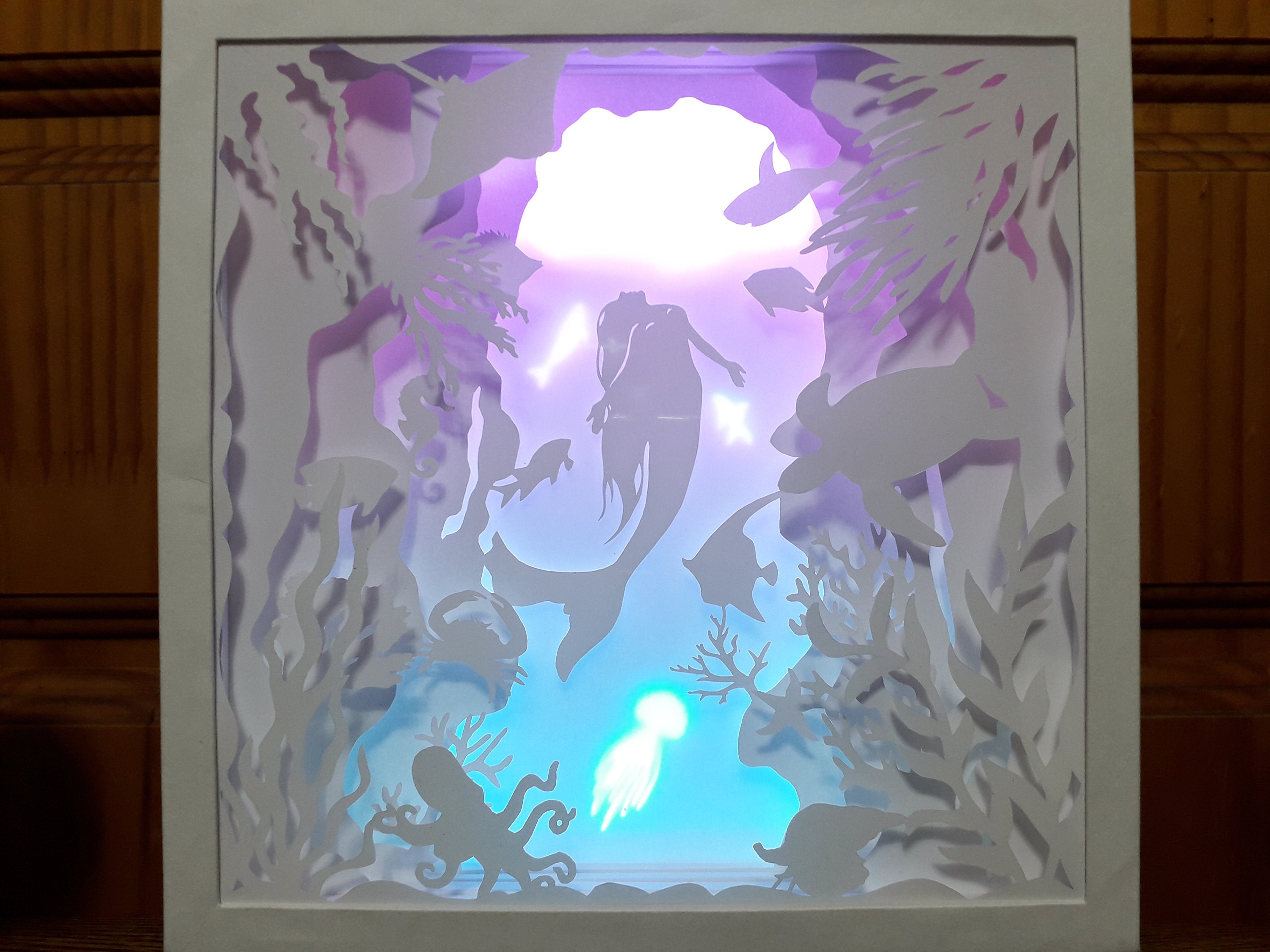 Underwater 9x9 inch Paper Cutting Light Box Template files | Etsy