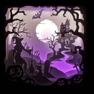 Holloween Day -B [9x9 Inch] - Paper Cutting Light Box Template Files - Etsy
