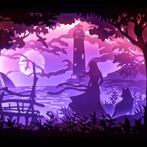 Lighthouse - Paper Cutting Light Box Template Files - Etsy