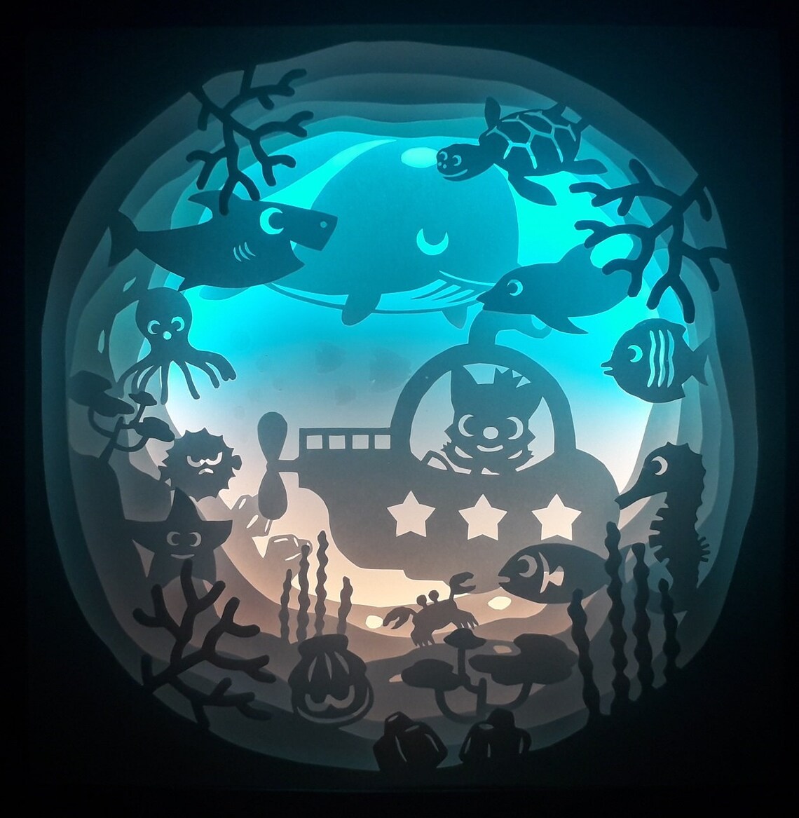 Pinkfong Ocean Exploration [9x9 Inch] - Paper Cutting Light Box ...