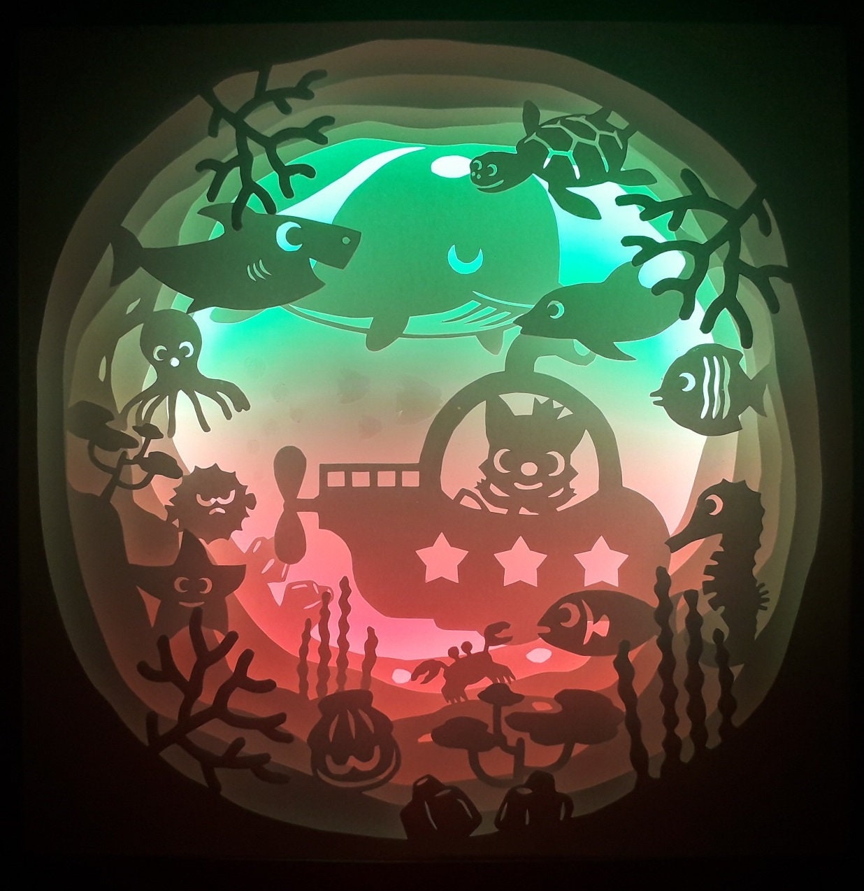 Pinkfong Ocean Exploration [9x9 Inch] - Paper Cutting Light Box ...