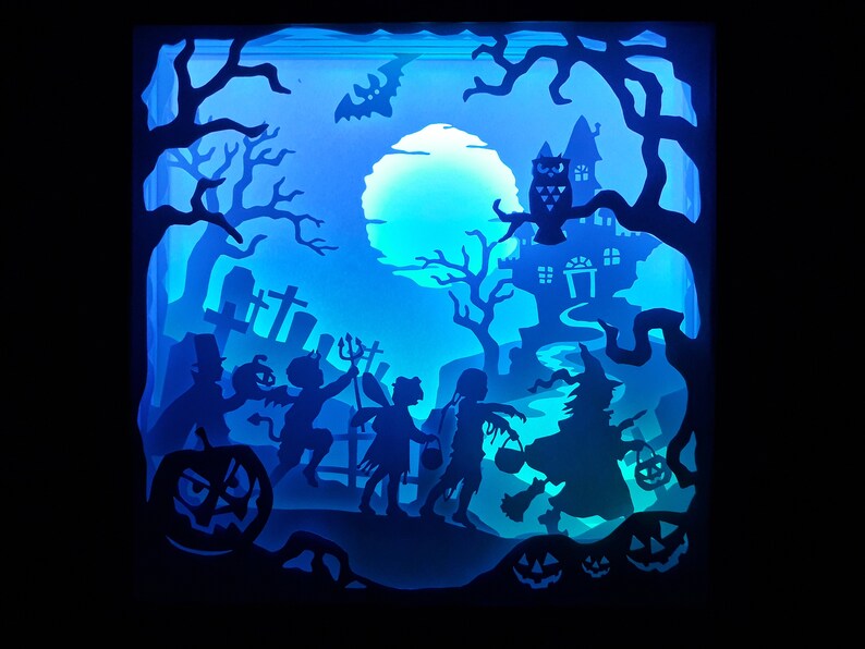 Halloween Day A 11 9x9 Inch Paper Cutting Light Box - Etsy