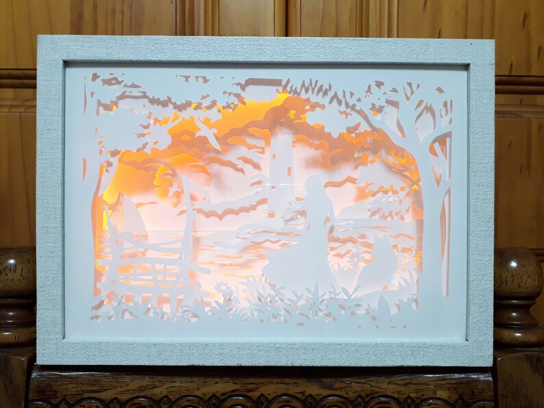 Lighthouse Paper Cutting Light Box Template Files - Etsy