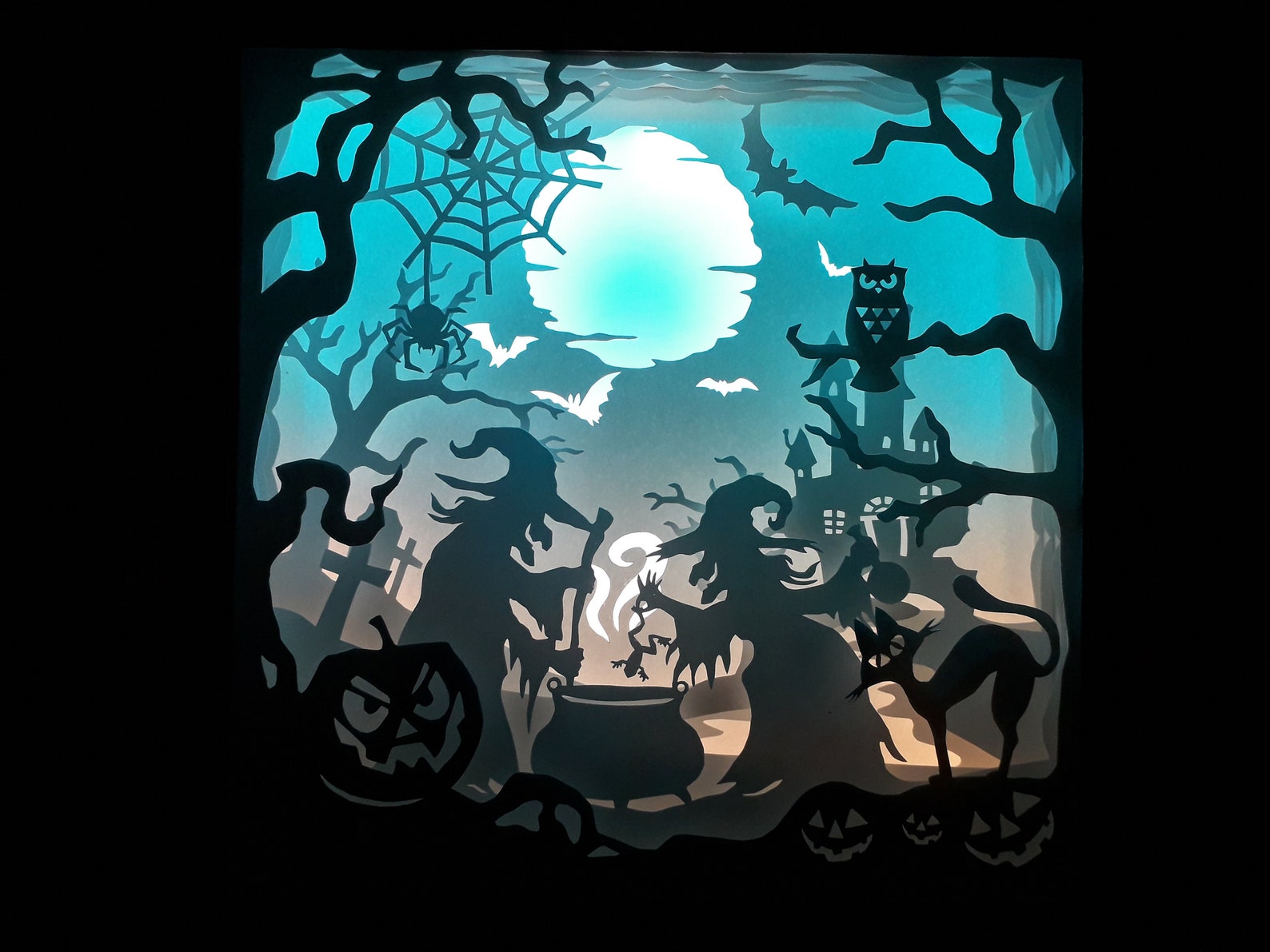 Halloween Day C 9x9 Inch Paper Cutting Light Box Template - Etsy