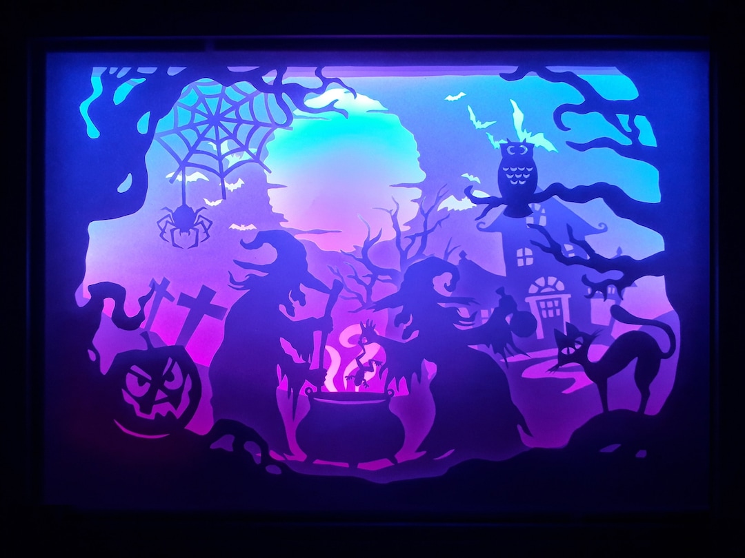Halloween Day -2 Paper Cutting Light Box Template Files - Etsy