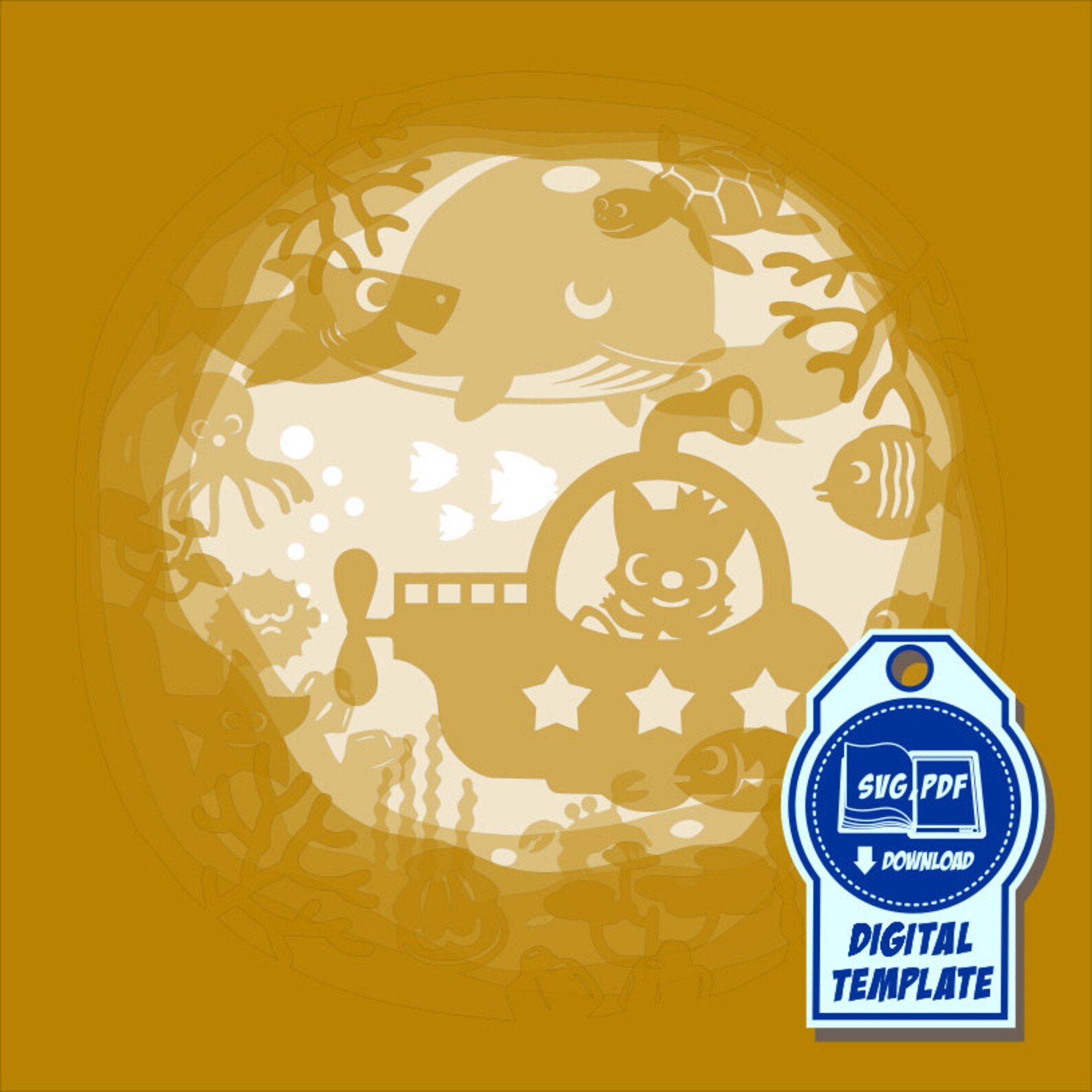 Pinkfong Ocean Exploration [9x9 Inch] - Paper Cutting Light Box ...