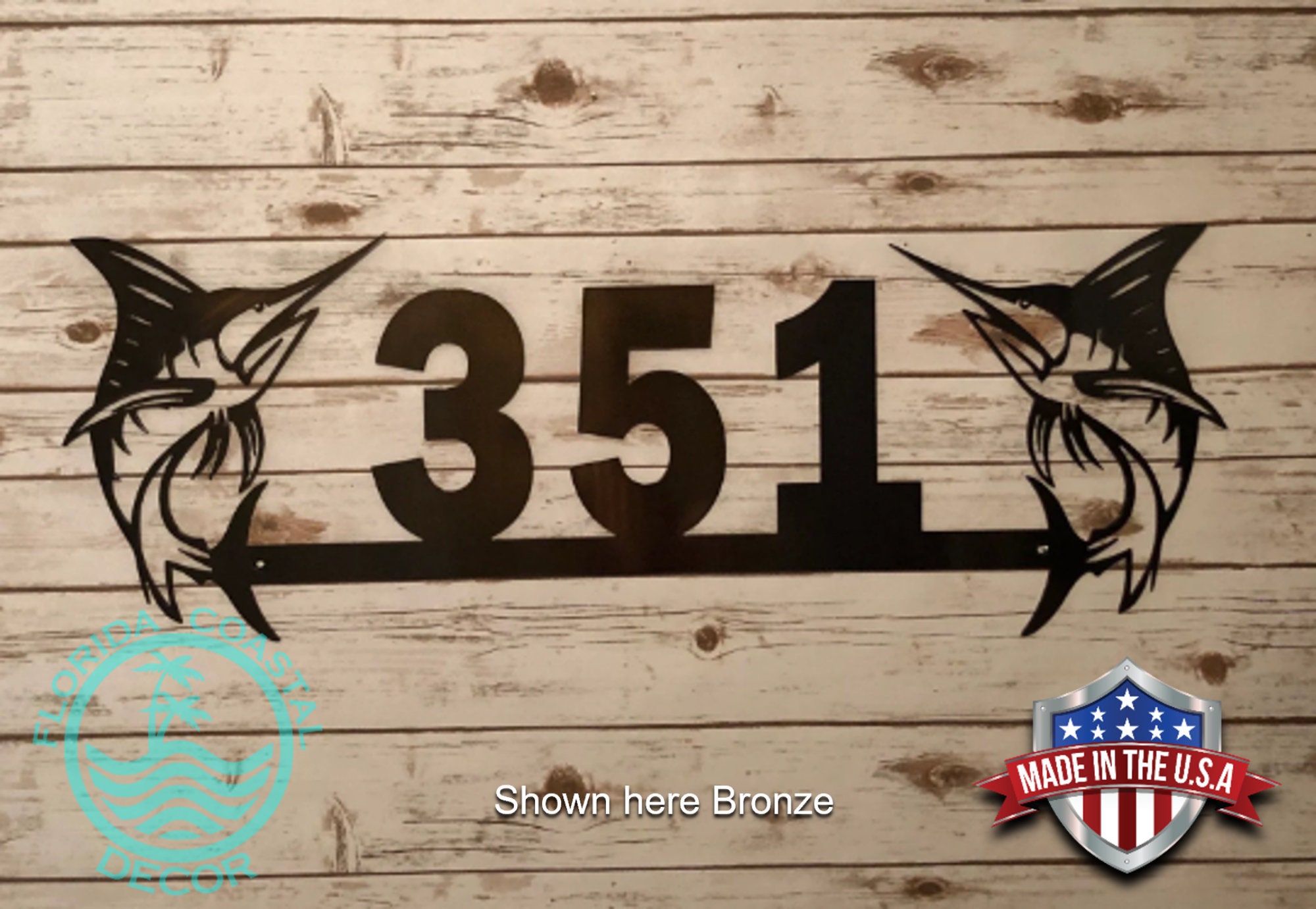 Dueling Marlin Metal Address Sign | Etsy