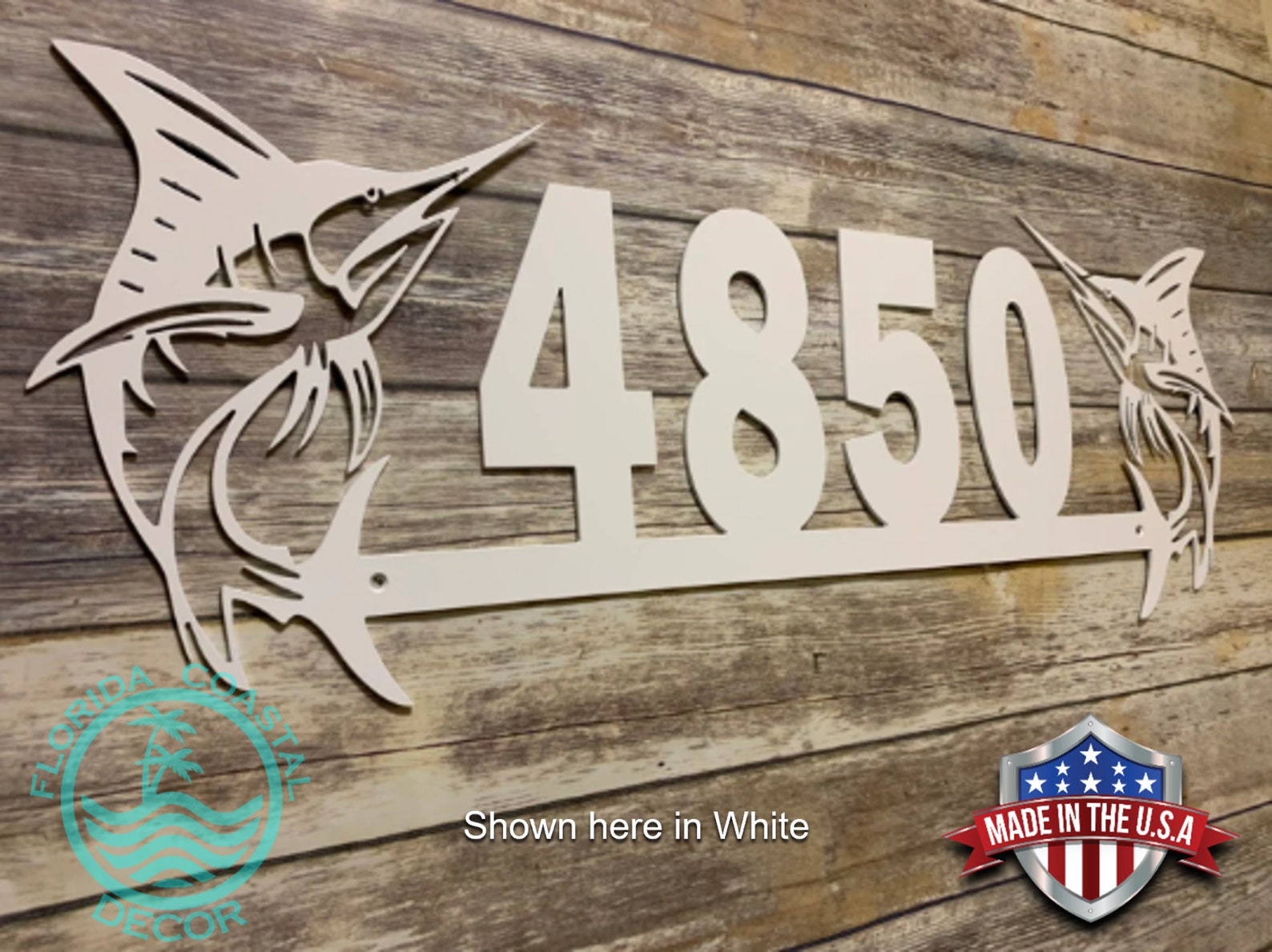 Dueling Marlin Metal Address Sign | Etsy