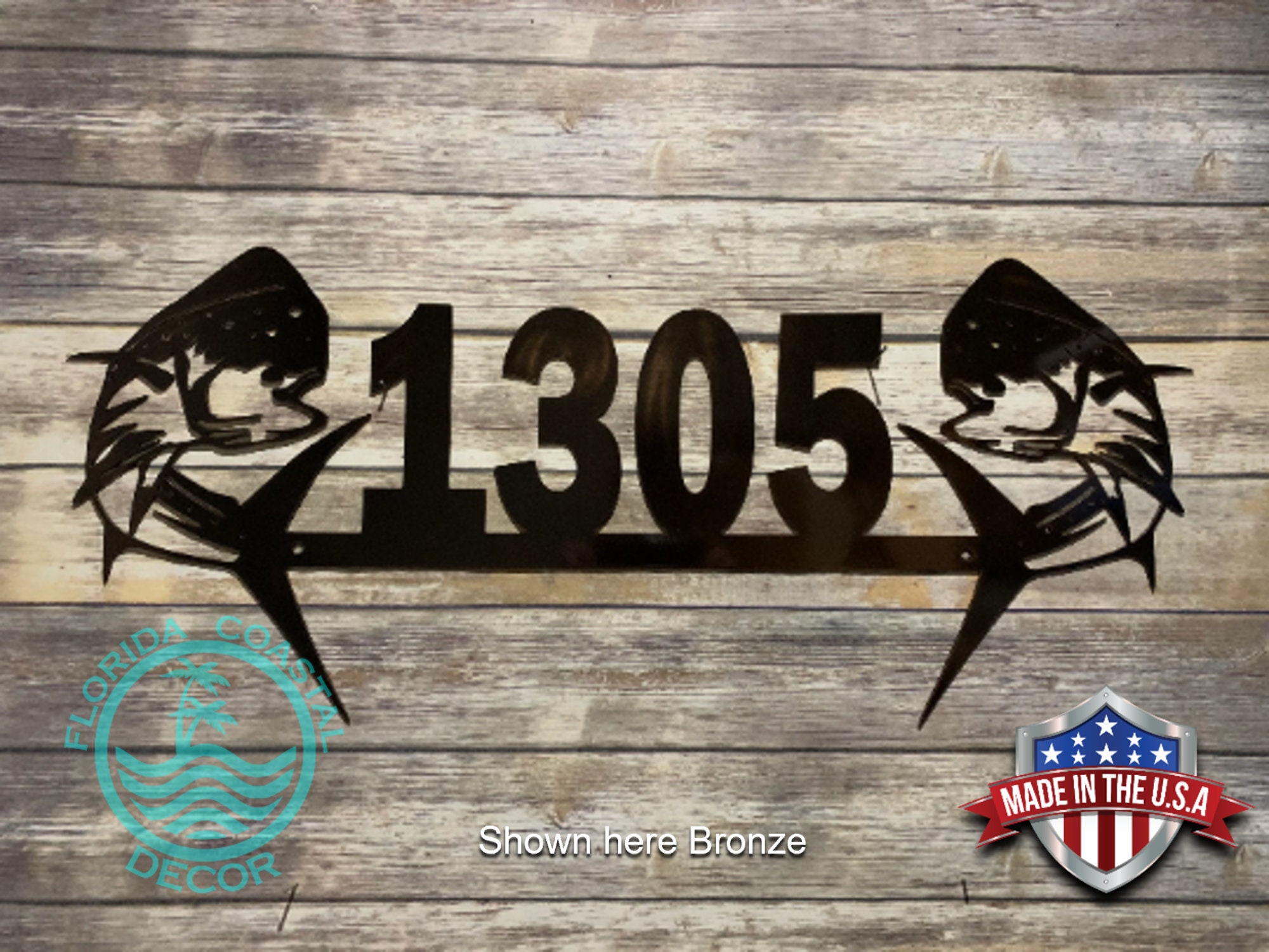 Dueling Mahi Metal Address Sign - Etsy