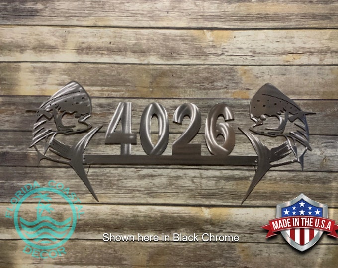 Dueling Mahi Metal Address Sign - Etsy