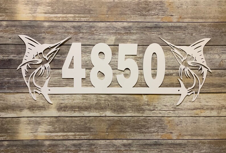Dueling Marlin Metal Address Sign | Etsy