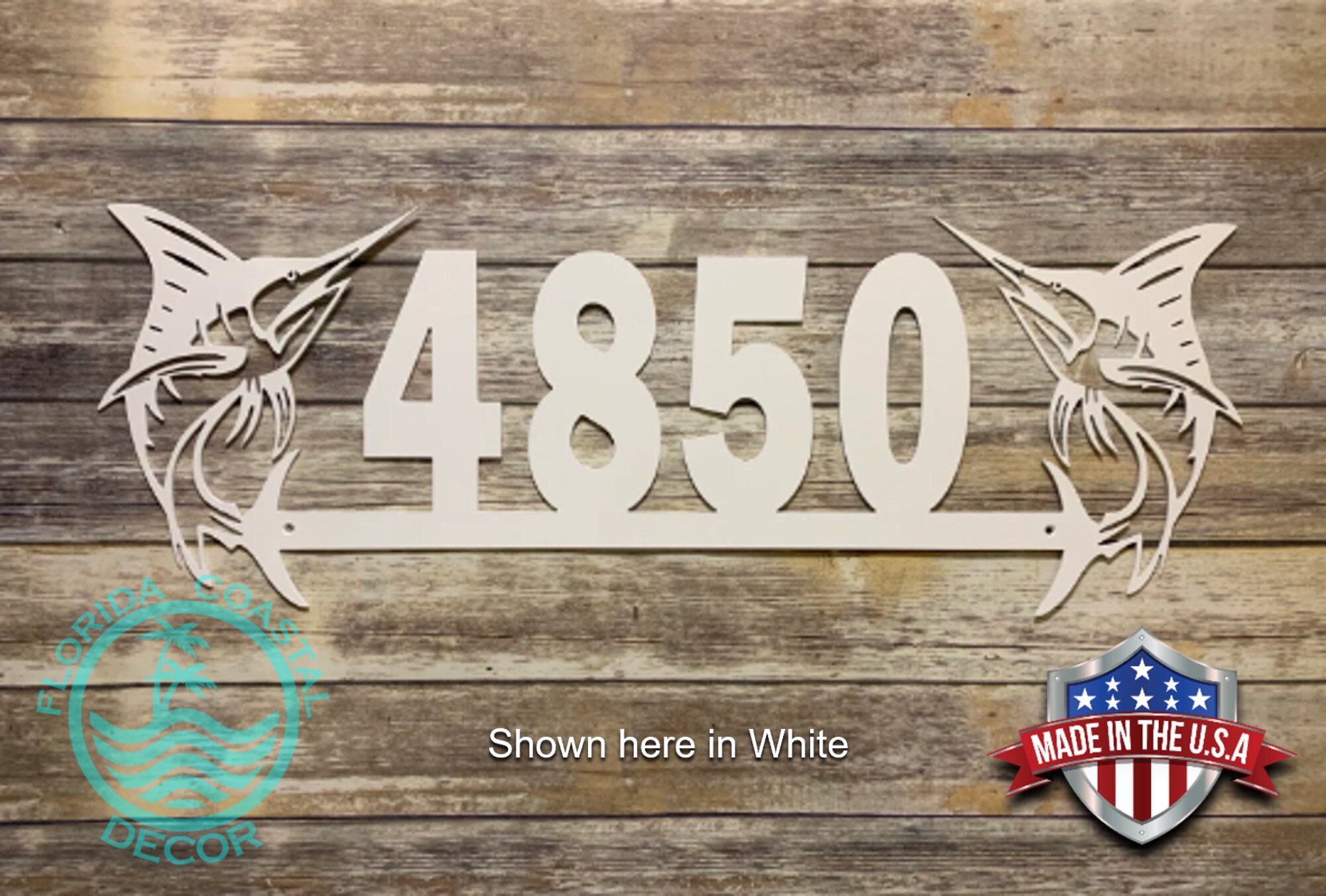 Dueling Marlin Metal Address Sign | Etsy