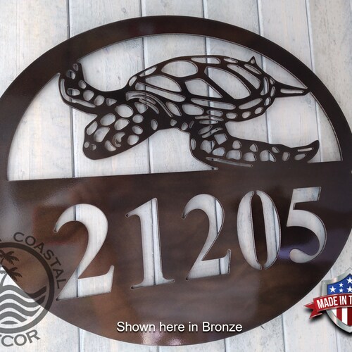 Sea Turtle Oval Address Sign - Etsy