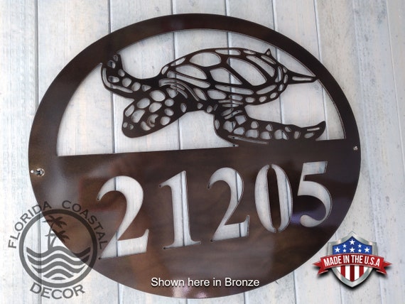 Sea Turtle Oval Address Sign - Etsy