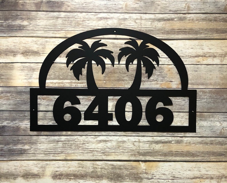 Palm Tree Address Sign | Etsy