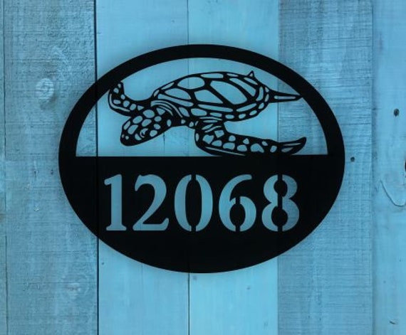Sea Turtle Oval Address Sign | Etsy