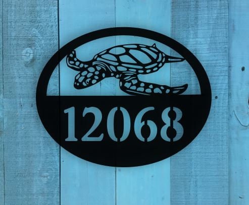 Sea Turtle Oval Address Sign | Etsy