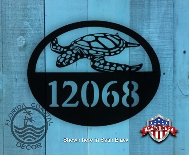 Sea Turtle Oval Address Sign - Etsy