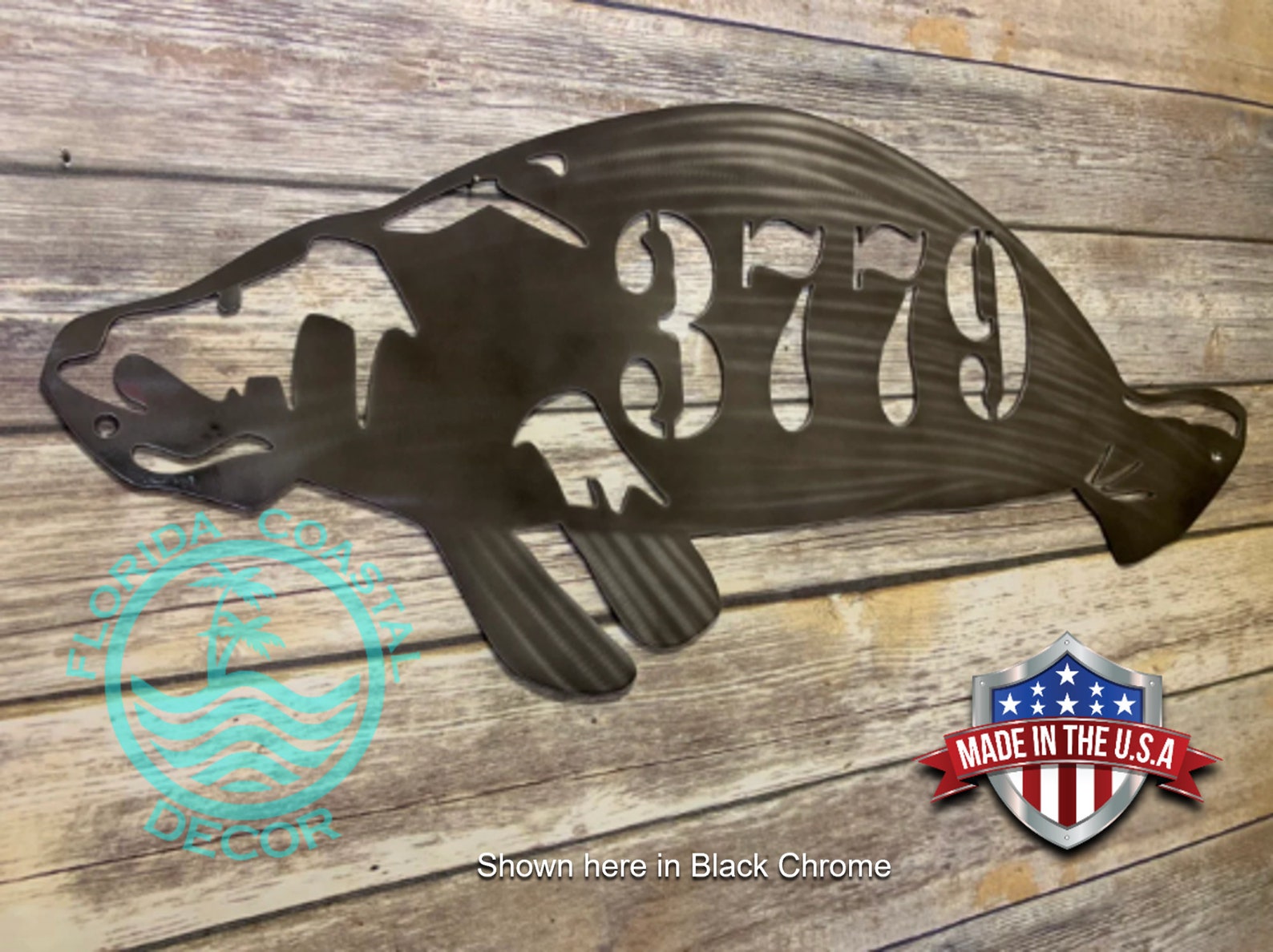 Manatee Address Sign 32" - Etsy