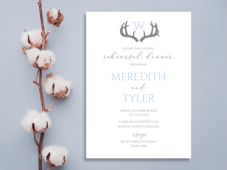 Simple Rustic Rehearsal Dinner or Wedding Invitation, EDITABLE Template ...