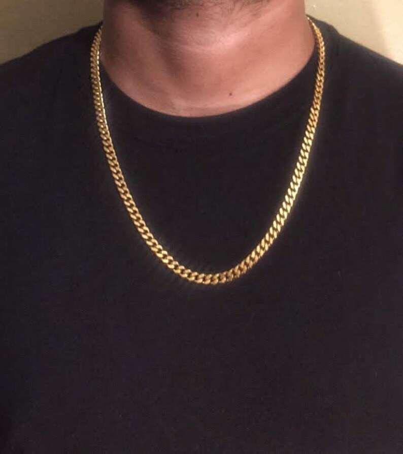 18K GP Stainless Steel 5mm Cuban Link Chain - Etsy
