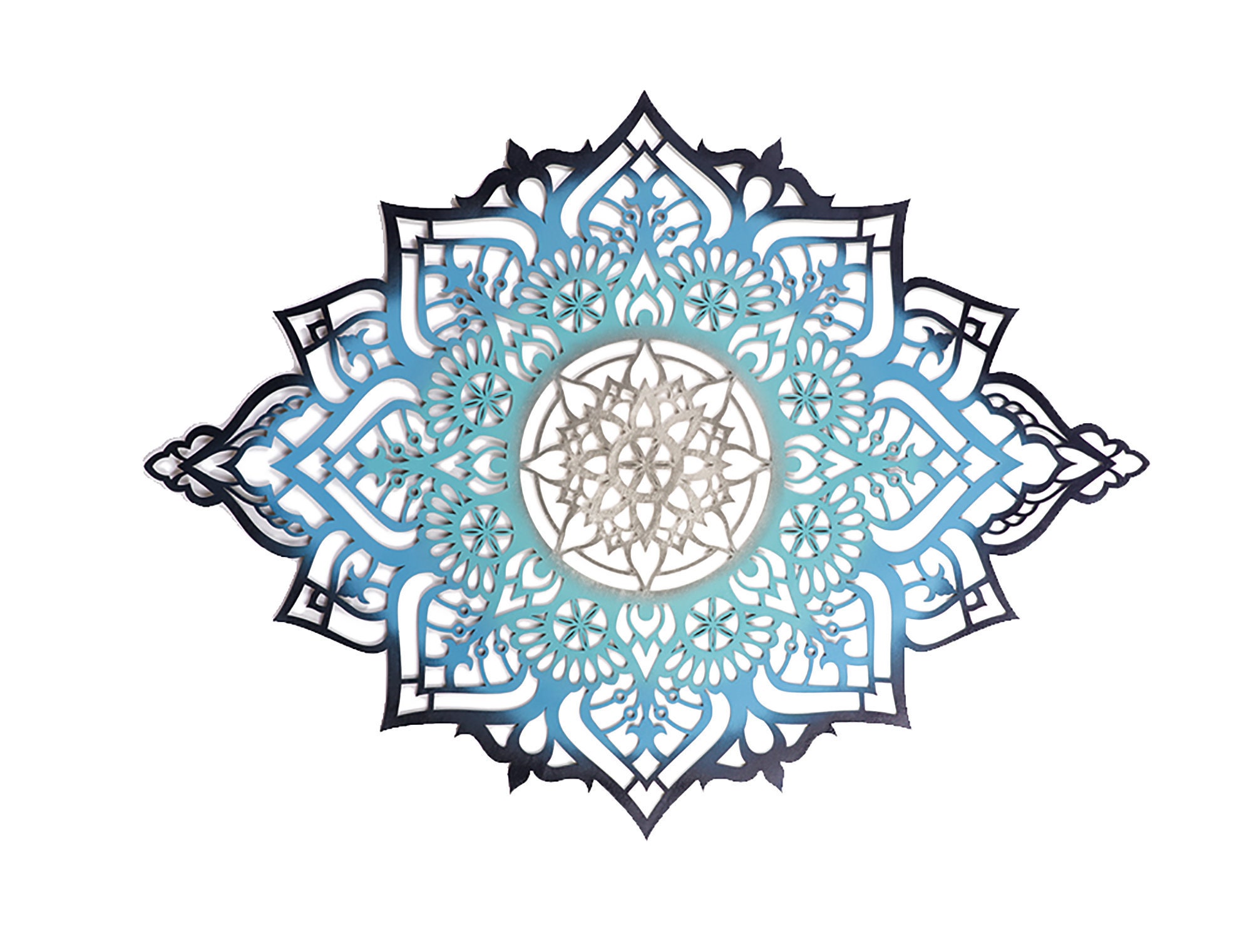 Art & Collectibles White mandala symbol art Symmetrical wall art ...