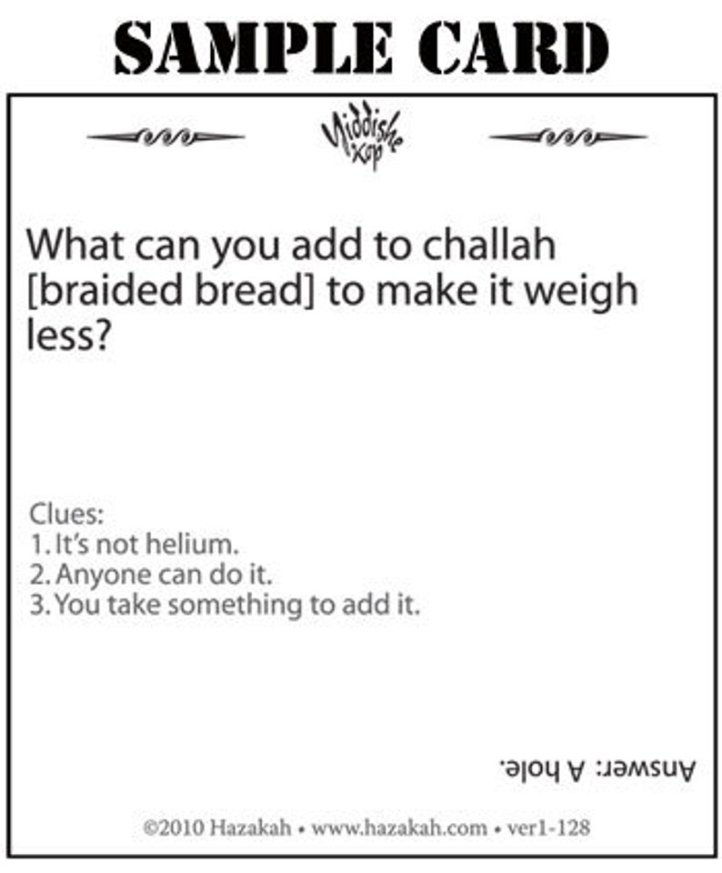 Yiddishe Kop Game: Jewish Brain Teasers - Etsy