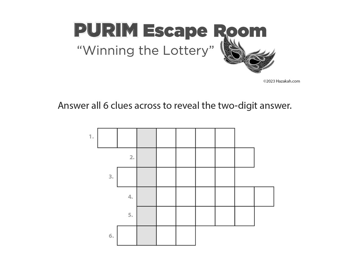 Purim Escape Room: Winning the Lottery! Solve Purim-themed Puzzles to ...