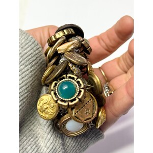Vintage Estate Button Charm Handmade Stretch Bracelet - Etsy