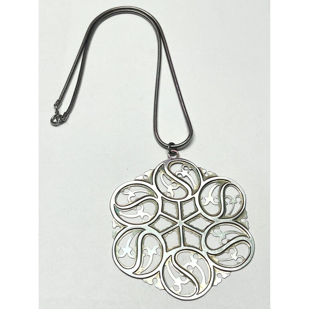 Vintage MMA Silver Pendant Necklace - Etsy