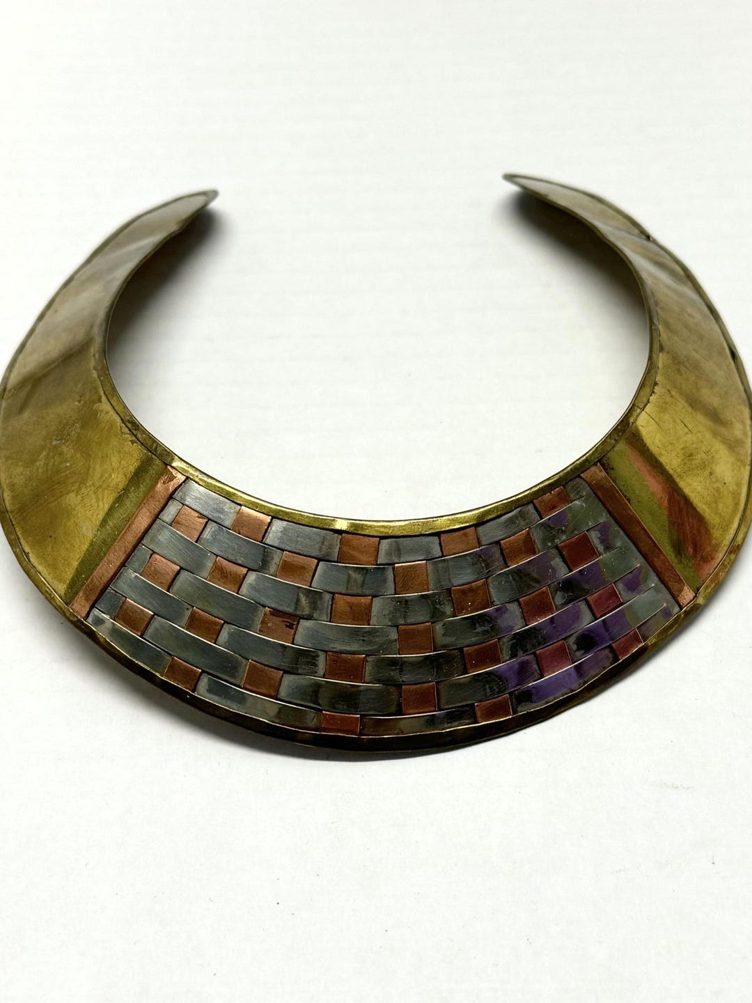 Vintage Tri Color Brass Modernist Collar Cuff Choker Necklace - Etsy