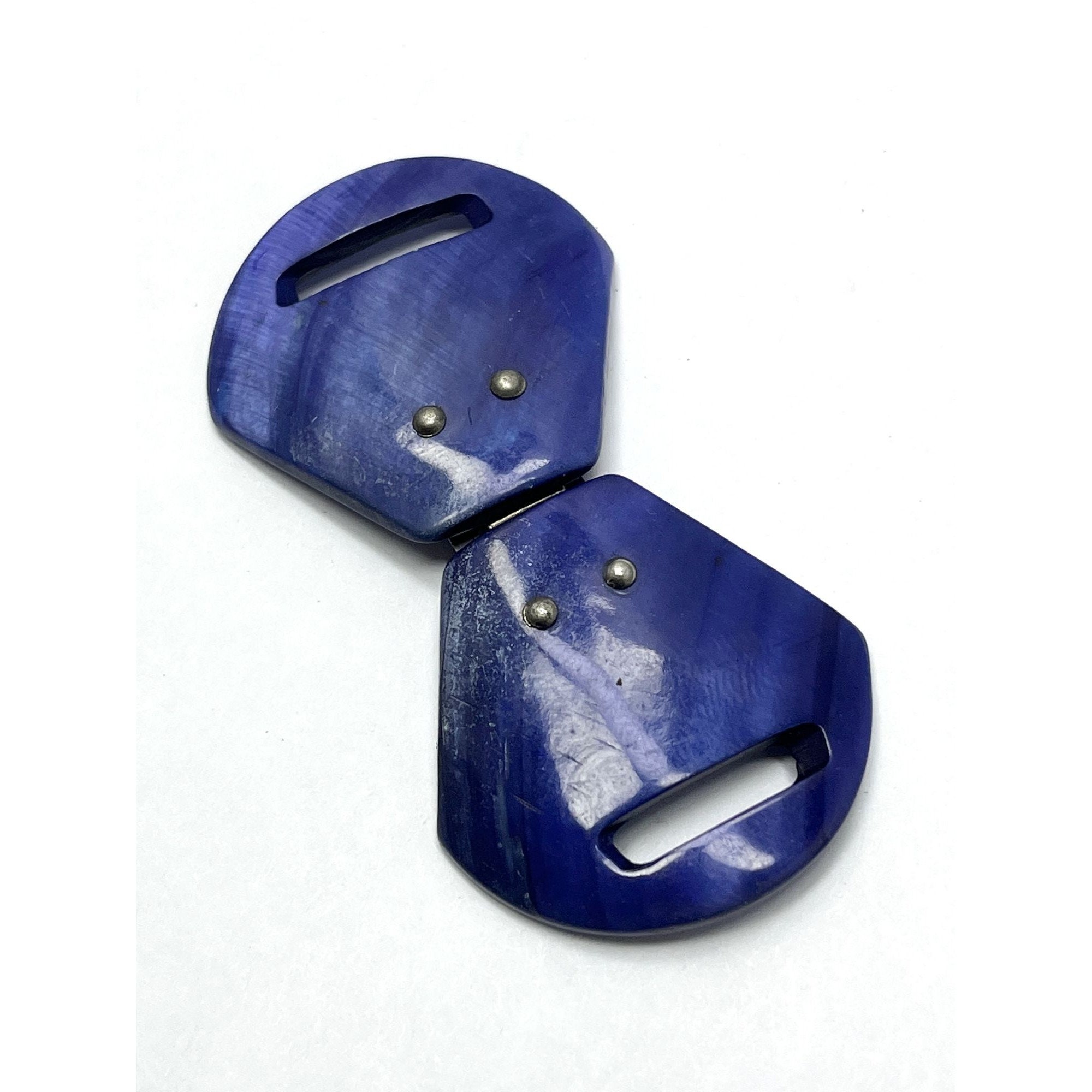 Vintage Blue Interlocking Belt Buckle - Etsy